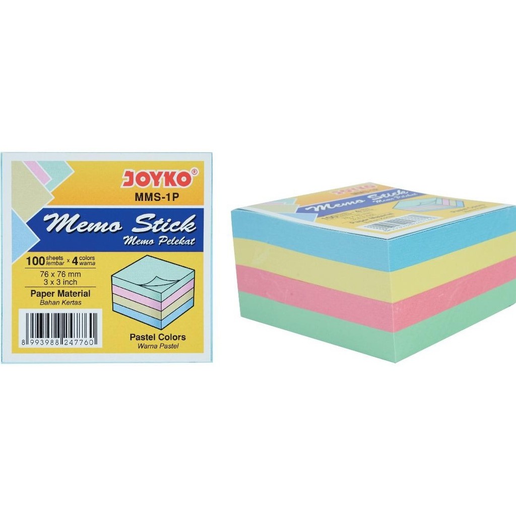 Jual Sticky Notes Memo 4 Warna Pastel - Joyko MMS-1 / MMS-1P | Shopee ...