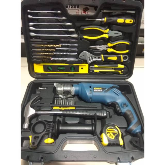 Jual Krisbow impact drill 13 MM + 37 tool kit | Shopee Indonesia