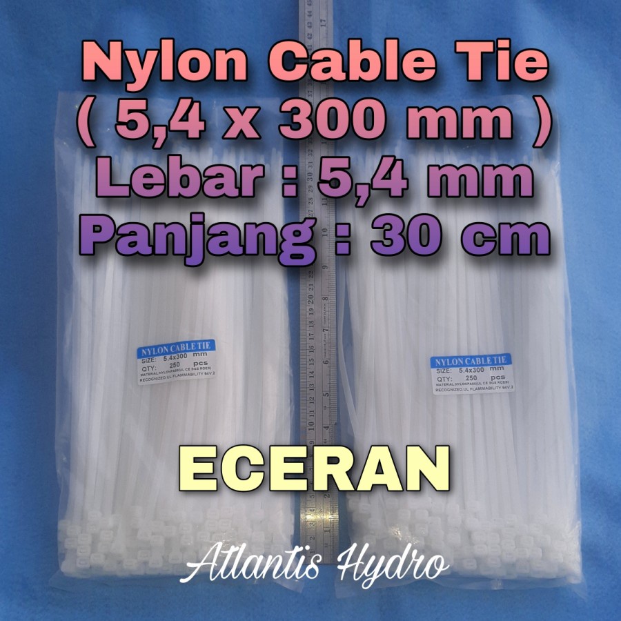 Jual Kabel Tis 30cm / Kabel Ties / Nylon Cable Tie 5,4x300mm ECERAN ...