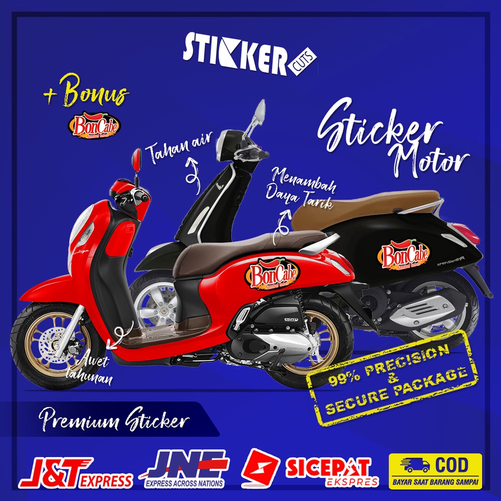 Jual STICKER STIKER MOTOR VESPA SCOOPY LOGO BON CABE | Shopee Indonesia