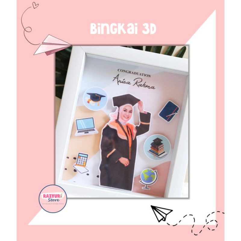 Jual BINGKAI 3D/BINGKAI WISUDA/CUSTOME HADIAH WISUDA/KADO UNIK/KADO ...