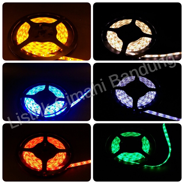 Jual LED Strip IP44 6warna mata led 2538 / 3528 | Shopee Indonesia