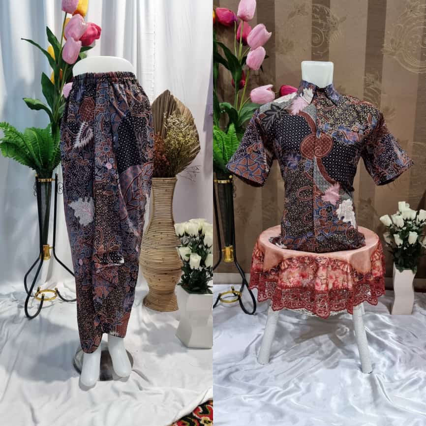 Jual Naily kebaya - Couple rok Rempel batik & kemeja pendek / couple ...