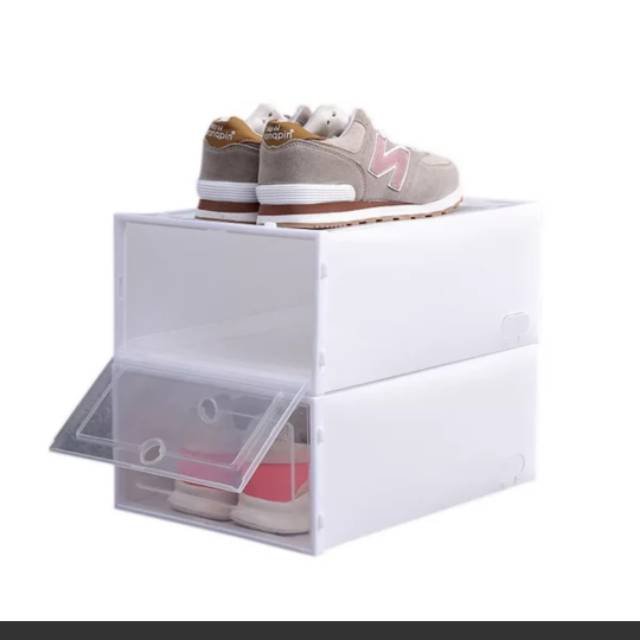 Jual 004 kotak box tempat penyimpanan simpan sepatu plastik transparan ...