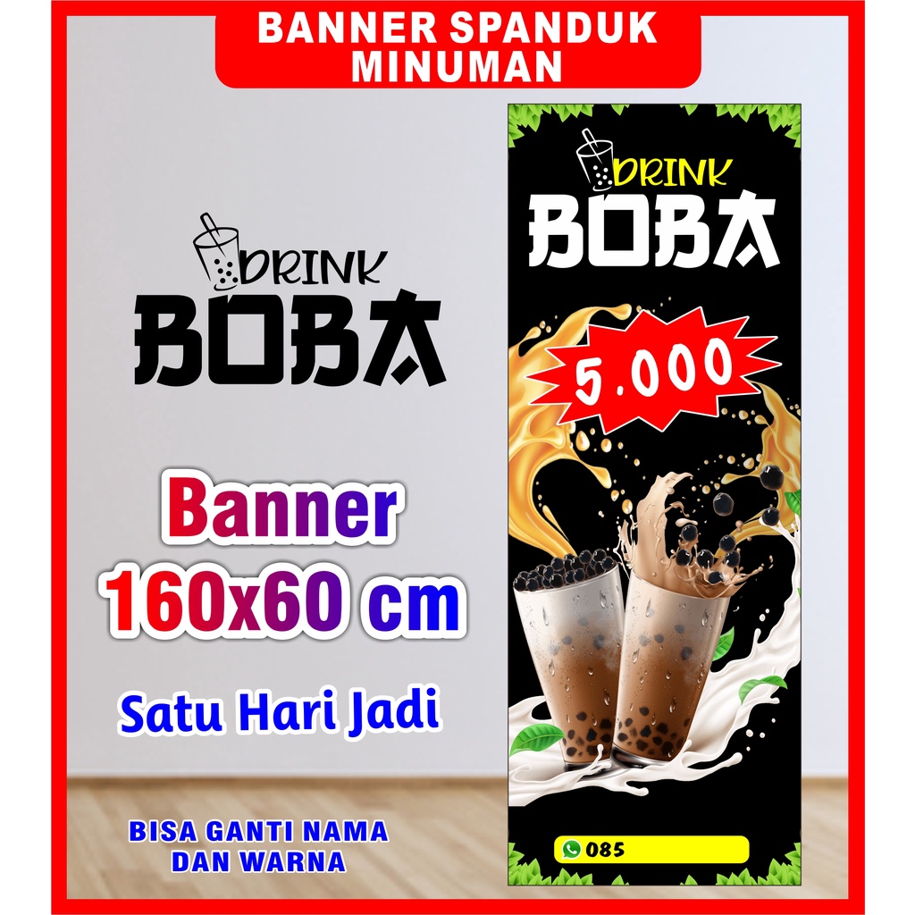 Jual Banner Boba, COD Spanduk minuman BOBA 160X60cm | Shopee Indonesia