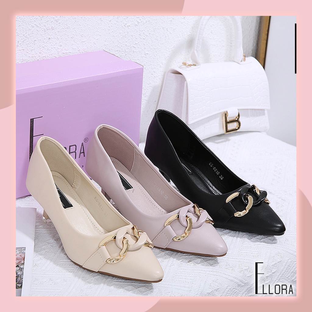 Jual ELLORA EG-8610 Sepatu Heels Wanita Kerja Import 5cm Sintetis ...