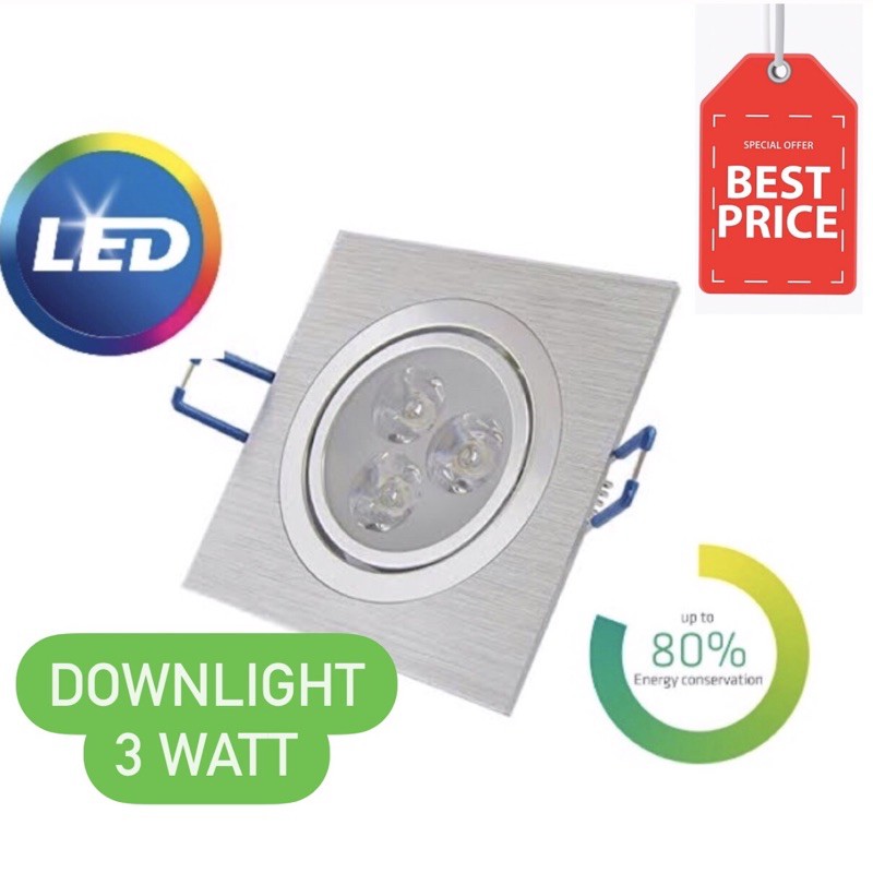 Jual LAMPU LED DOWNLIGHT 3 Watt | Shopee Indonesia