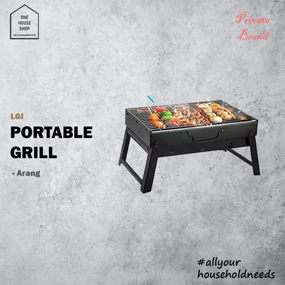 Jual BBQ Charcoal Grill Portable Panggangan Arang Portabel LGI | Shopee ...