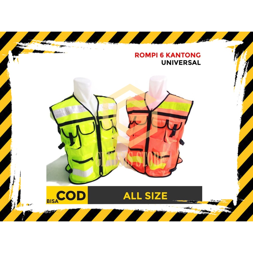 Jual ROMPI PROYEK SAFETY ROMPI JARING 6 KANTONG VEST SCOTLIGHT ...