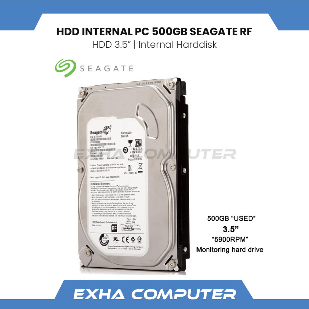 Jual Harddisk Internal PC 500GB Seagate RF Series - HDD 3.5" Internal ...