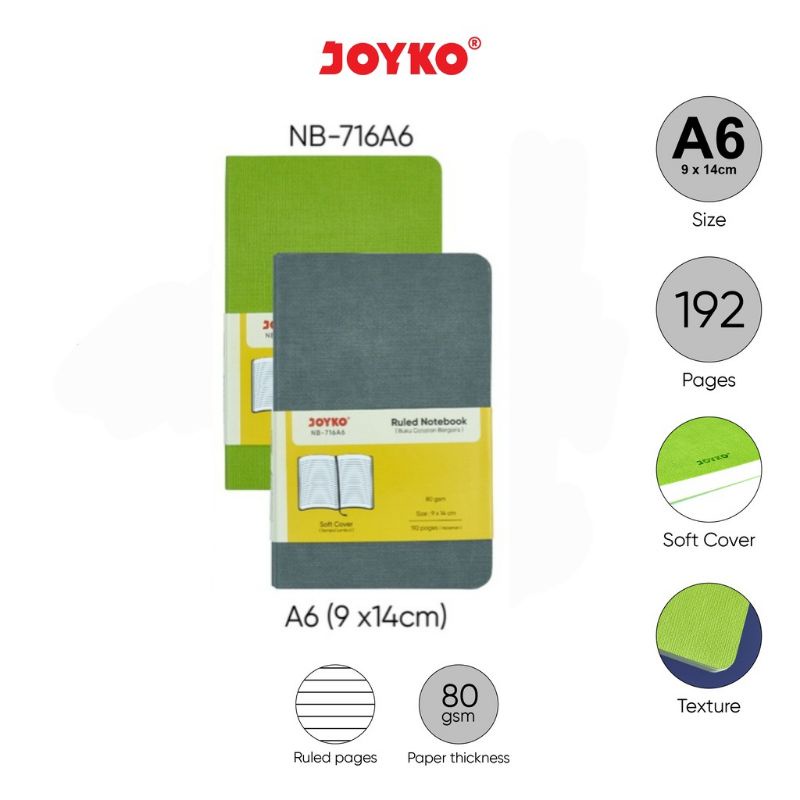 Jual Buku Tulis Catatan Bergaris Joyko NB-716 A6 Ruled Notebook | Shopee Indonesia