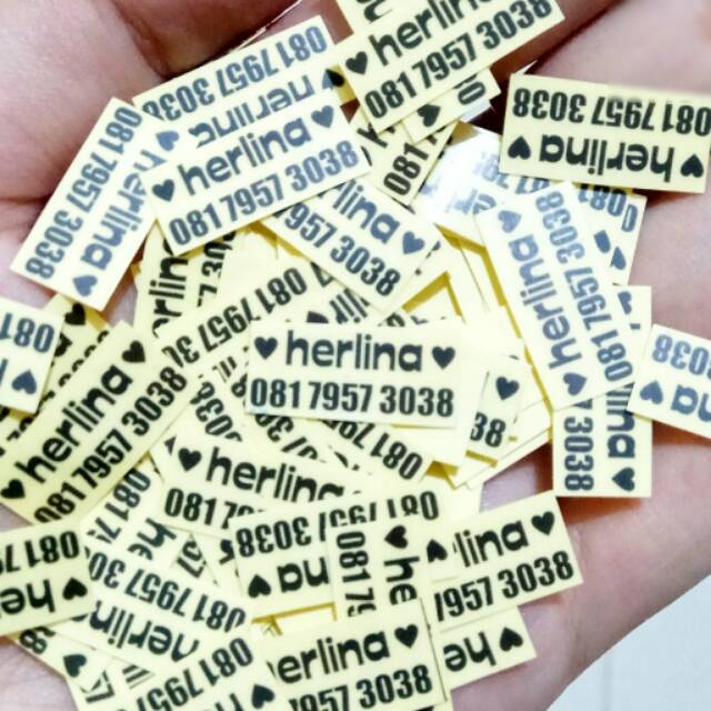 Jual Stiker/label nama transparan BELI 5set GRATIS 1set !!! | Shopee ...