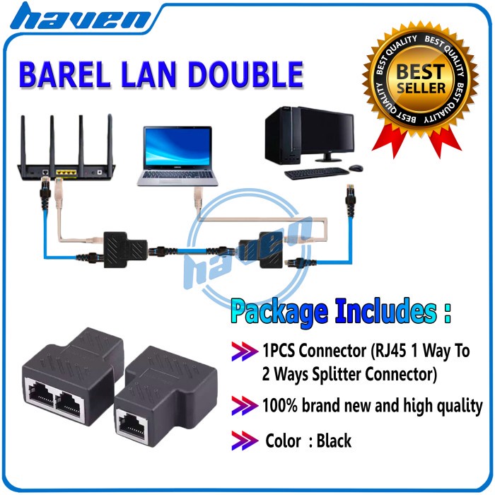 Jual Konektor Sambungan Barrel LAN RJ45 Double / Barel UTP RJ45 Double ...