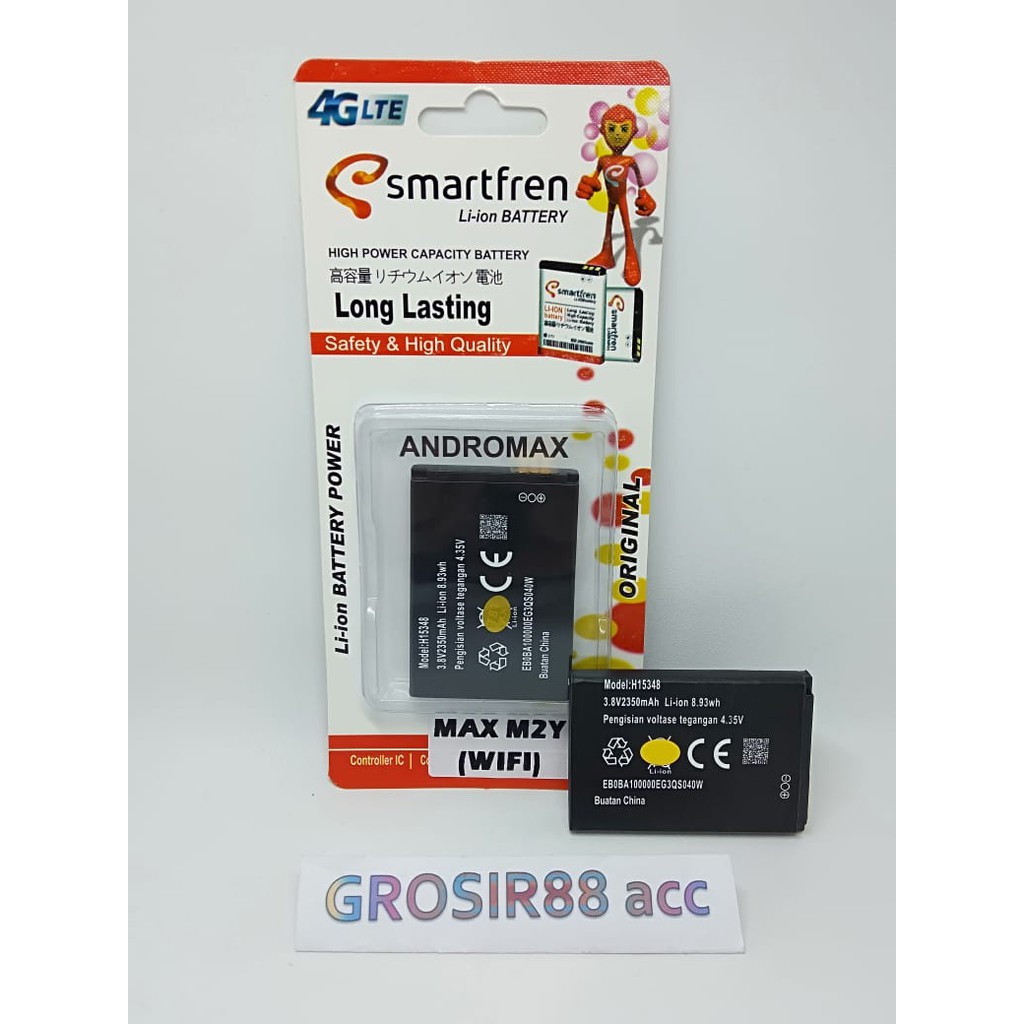 Jual BATERAI ORIGINAL MODEM WIFI SMARTFREN ANDROMAX H15348 H11348 M2Y ...