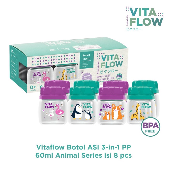 Jual Vitaflow Botol ASI PP 60ml | Vitaflow Botol ASI BPA Free | Vitaflow Breastmilk Storage 60ml ...