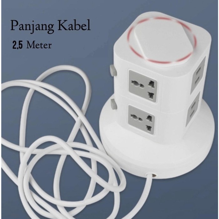 Jual Stop Kontak Tower 3 Tingkat Colokan Listrik Portable Universal 2 ...