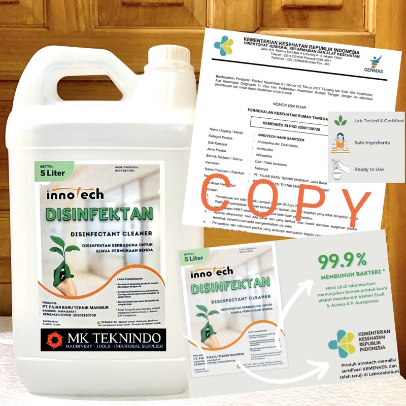 Jual Cairan Desinfektan 5 Liter Fogging ULV TLV Disinfektan Cair Fogger ...