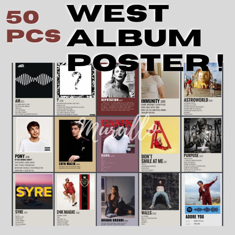 Jual PAKET 50 PCS POSTER ALBUM MUSIC POSTER POLAROID BAND VINTAGE ...