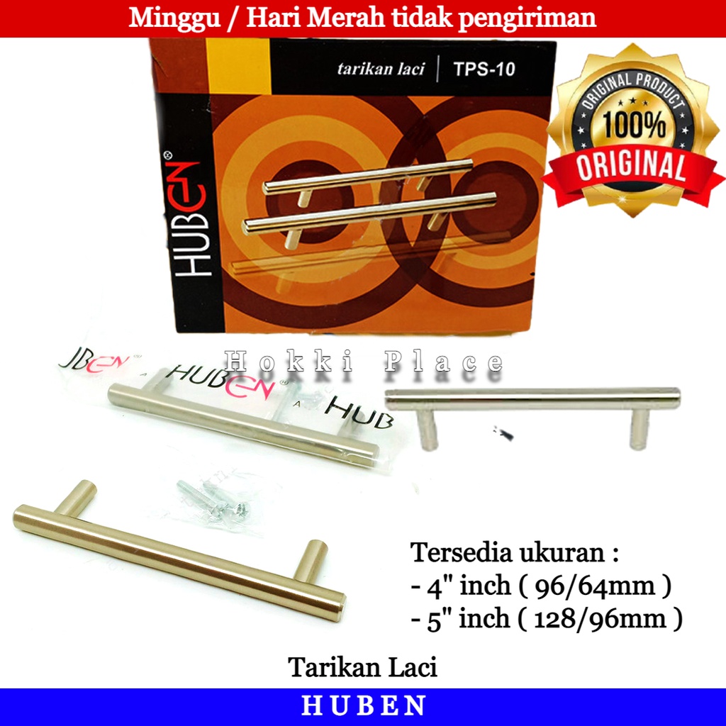 Jual HANDLE LACI LEMARI TARIKAN LACI TPS 10 HUBEN 4" inch ( 96/64mm ...
