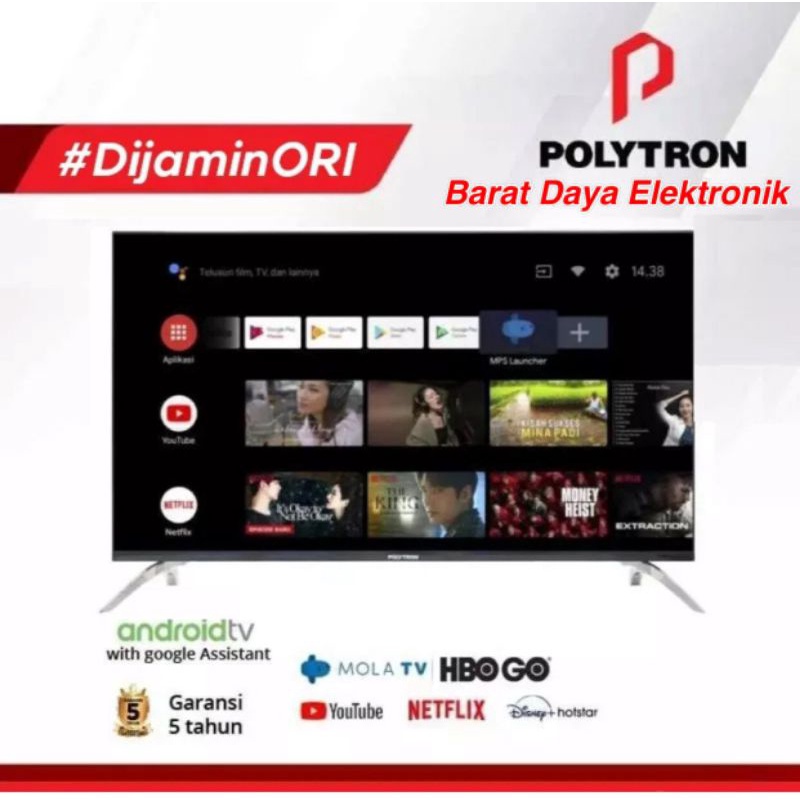 Jual LED Smart TV Polytron 40 Inch Polytron 40AG9953 Smart Android 9.0 ...