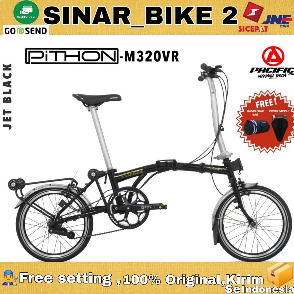 Jual Sepeda Lipat 16 Inch TRIFOLD PACIFIC PITHON M 320VR 3 Speed ...
