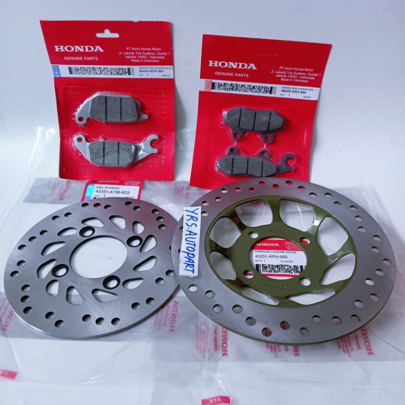 Jual Piringan cakram depan belakang+kampas rem Supra X 125 CS 1 kph+ktm | Shopee Indonesia