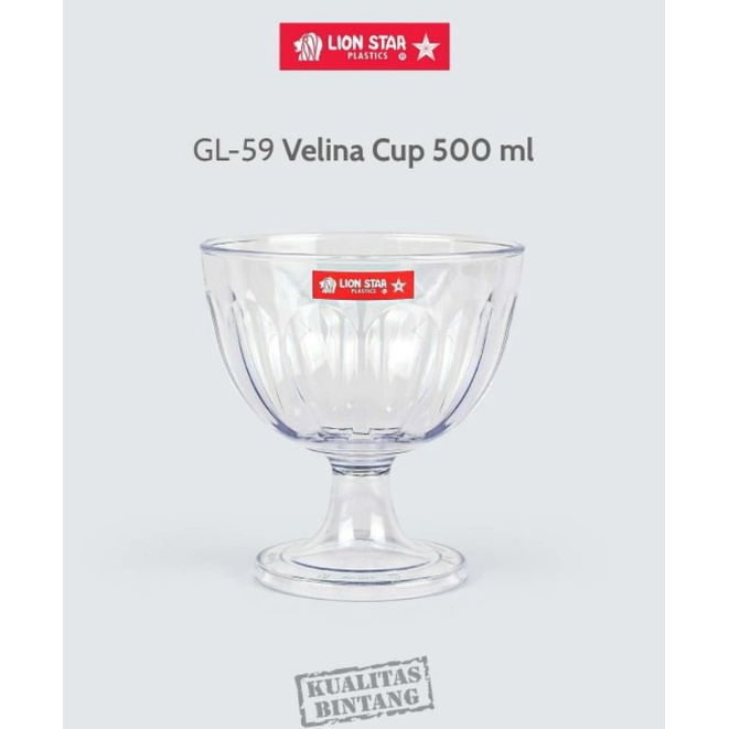 Jual Gelas Es Buah Velina Cup 500 ml Lion star GL-59 Lionstar Plastik ...