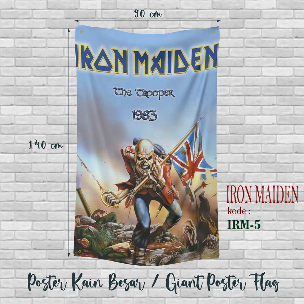 Jual poster kain iron maiden - flag poster iron maiden - giant poster ...
