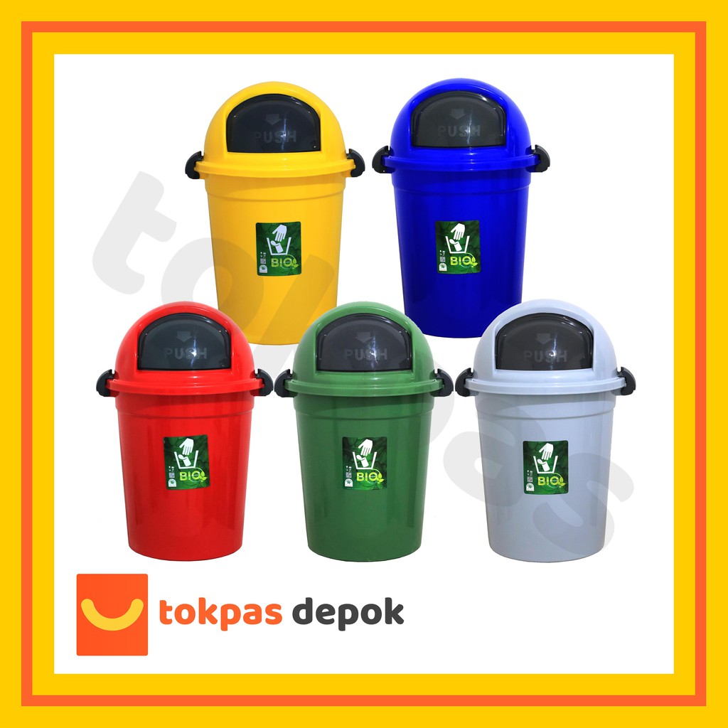 Jual GOSEND /GRAB ONLY Tempat Sampah Bio Bulat 80 Liter Trash Bin Green ...