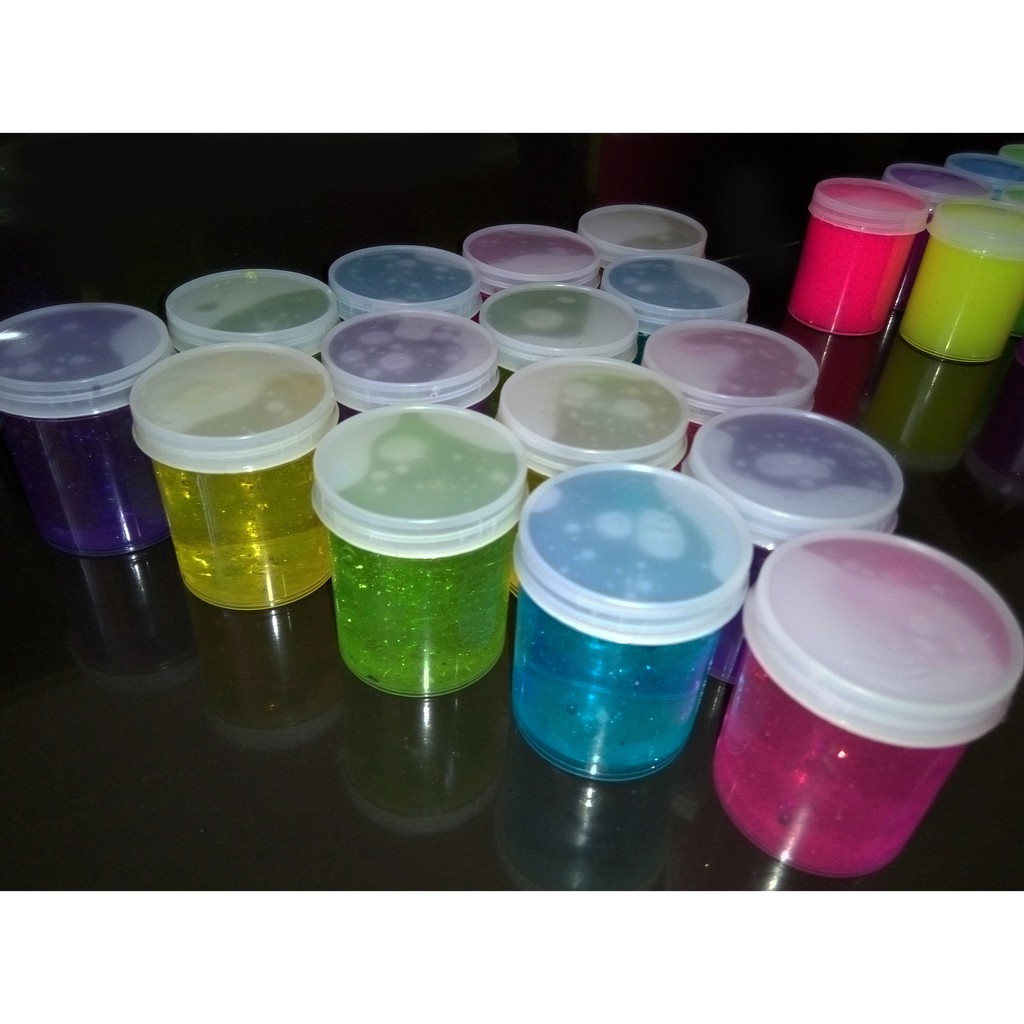 Jual Slime Mainan Anak, Slime Aneka Warna dan Slime Transparan Glitter ...