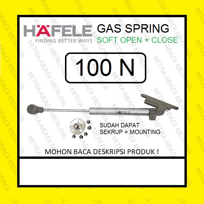 Jual Gas Spring HAFELE Hidrolik Jok Motor 100 N Hidrolik Lemari Cabinet ...