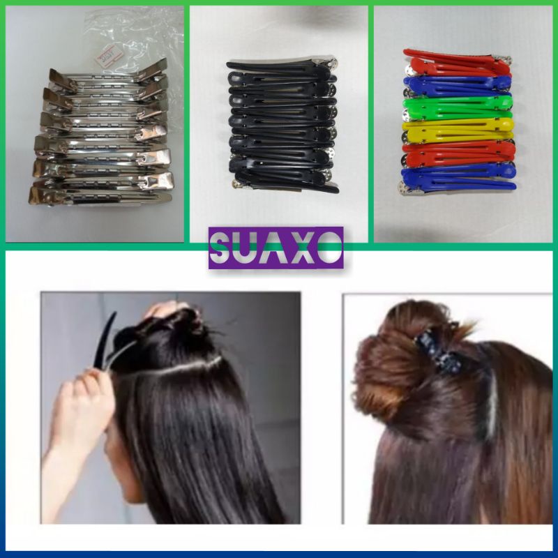 Jual JEPIT BEBEK STAINLESS WARNA SALON / JEPIT PARTING ISI 12 PCS ...