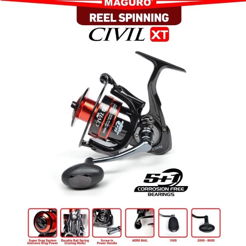 Jual Reel Maguro CIVIL XT | Spinning Reel | Pilih Ukuran | Shopee Indonesia
