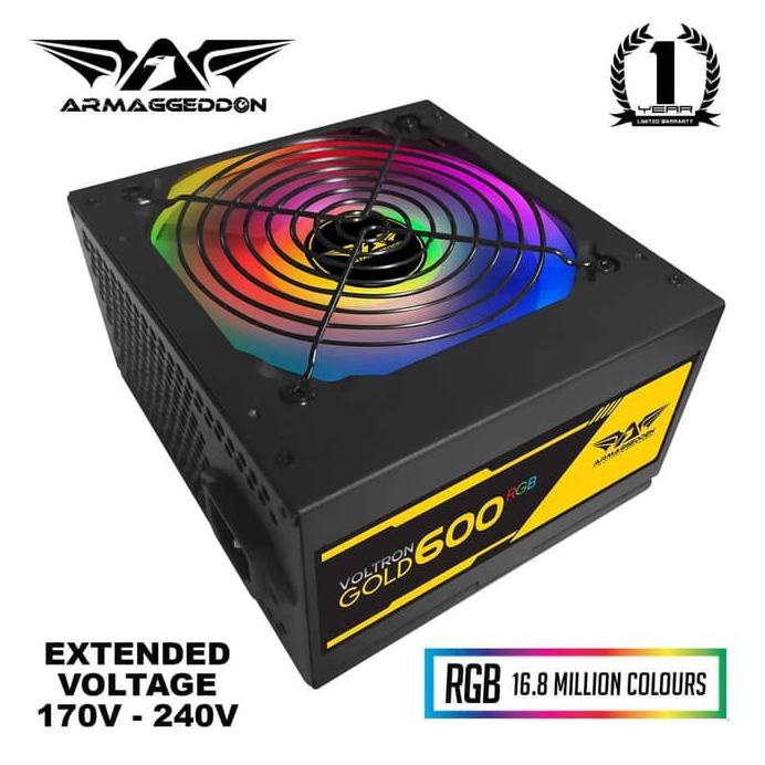Jual POWER SUPPLY PSU ARMAGGEDDON VOLTRON GOLD 600 RGB 600 WATT | Shopee Indonesia