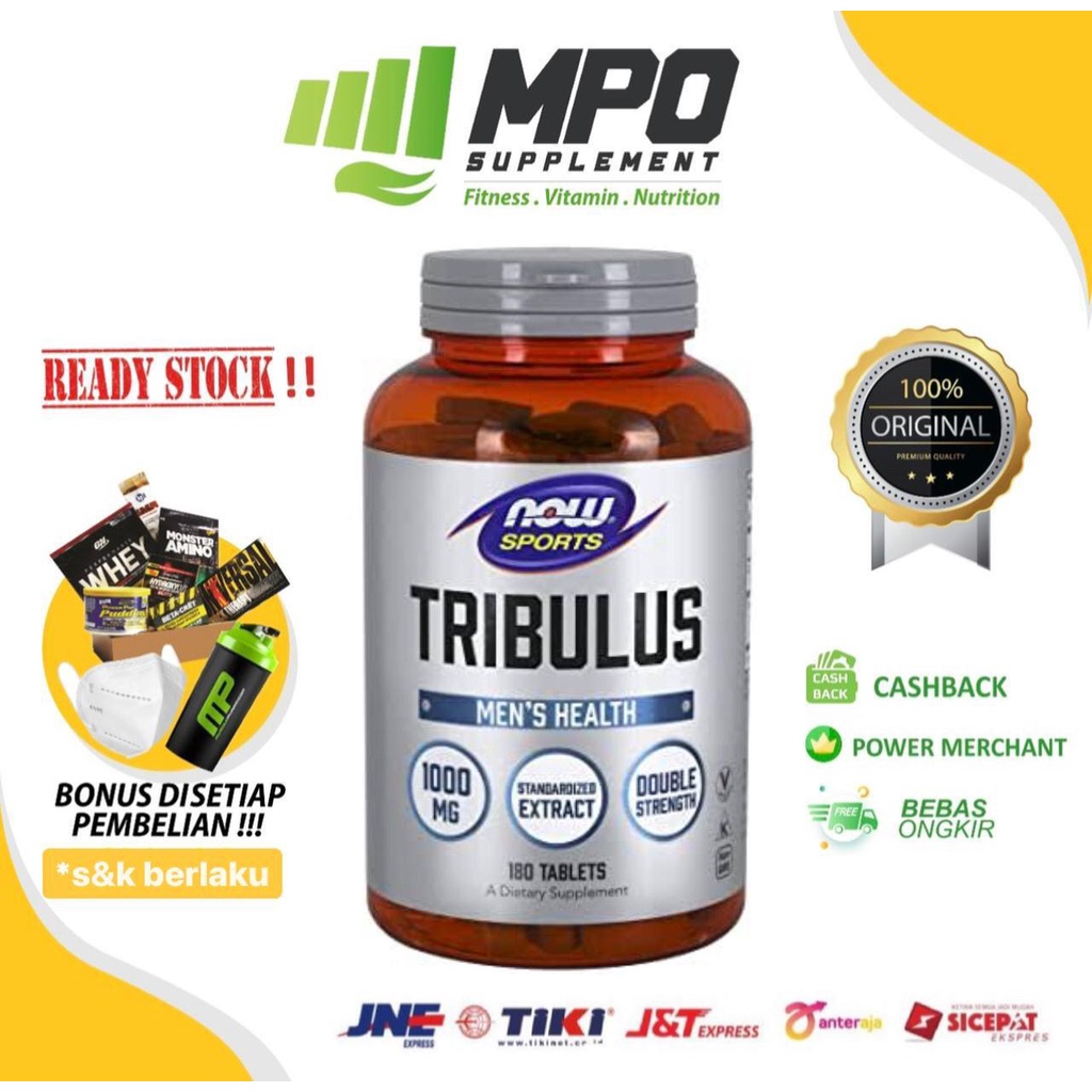 Jual NOW Sports Tribulus 1000mg (180 tabs) NOW Foods Tribulus 1000 mg ...