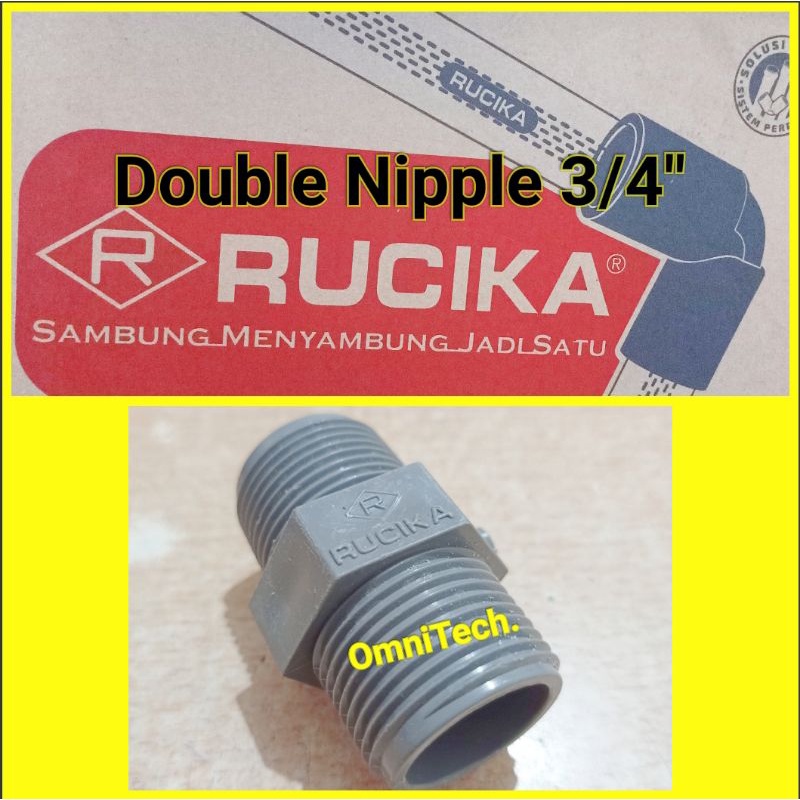 Jual Double Nipple Nipel Niple 1/2" 3/4" Inci AW PVC Rucika Fitting Sambungan Pipa Tebal Kuat ...