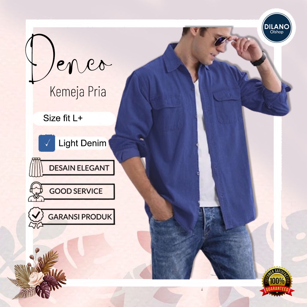 Jual DENCO DARK BLUE Kemeja Pria Lengan Panjang Terbaru Kerja Kantor ...