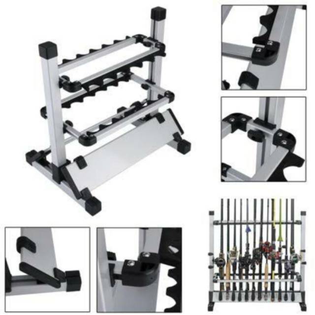 Jual Rak joran pancing alumunium muat 12 joran | Shopee Indonesia