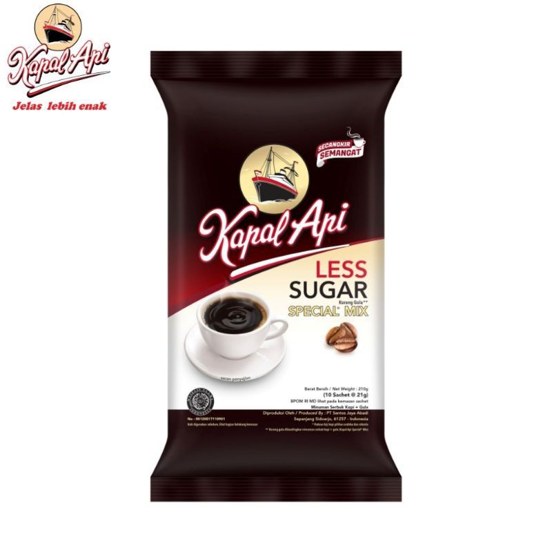 Jual Kapal Api Less Sugar Special Mix 210 gr isi 10 Sachet x 21 gr ...