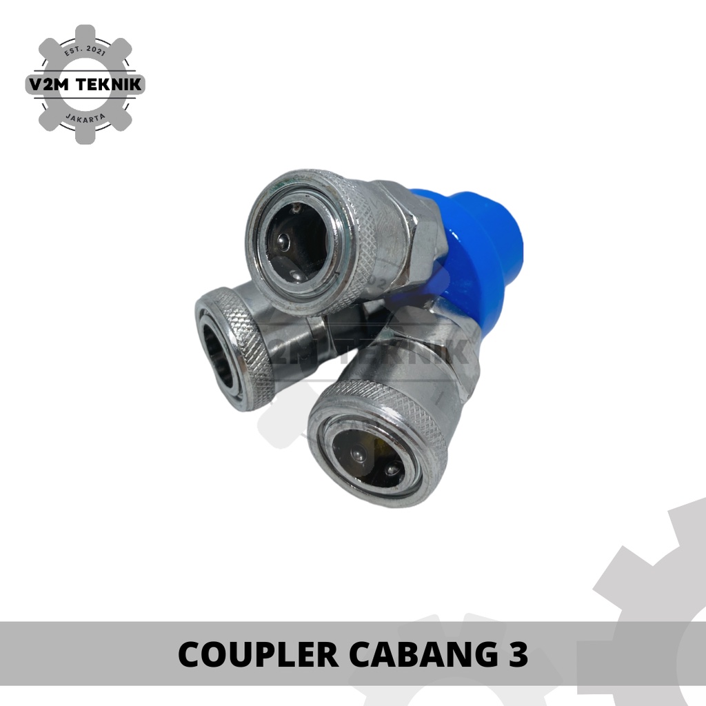 Jual Coupler Kompresor Cabang 3 / Quick Coupler 3 Way / Coupler 3 ...