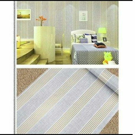 Jual Wallpaper Sticker Motif Salur Abu2 - Gold | Shopee Indonesia