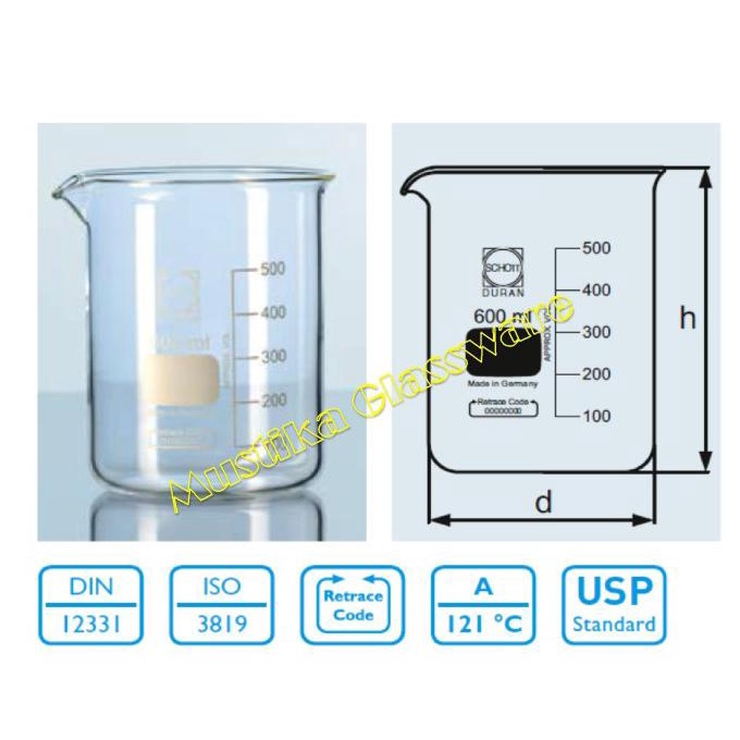Jual Jual Beaker Glass Low Form Cap. 5000 Ml, Duran/ Gelas Piala | Shopee Indonesia