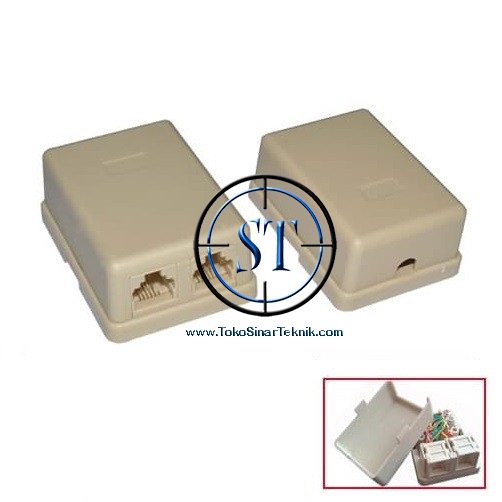 Jual Terminal Telpon 2 Lubang Roset Telepon Double 2 Lubang Rj11 ...