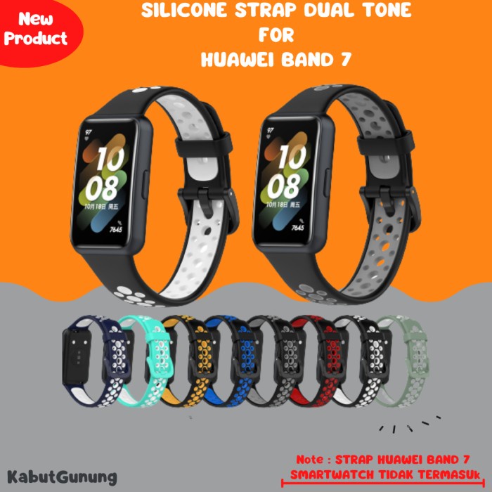Jual Strap Silicone Dual Tone Tali Smartwatch Rubber for Huawei Band 7 ...
