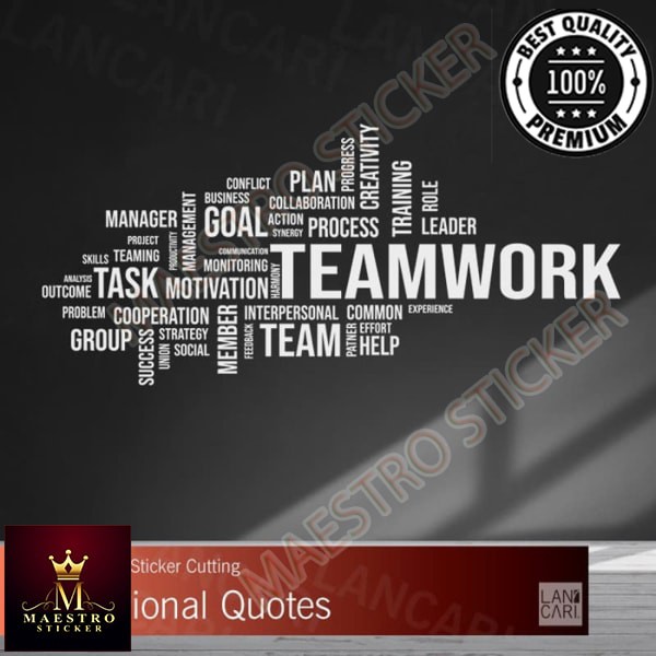 Jual M.STICKER Sticker Dinding Team Work cloud word Stiker Cutting Kaca ...
