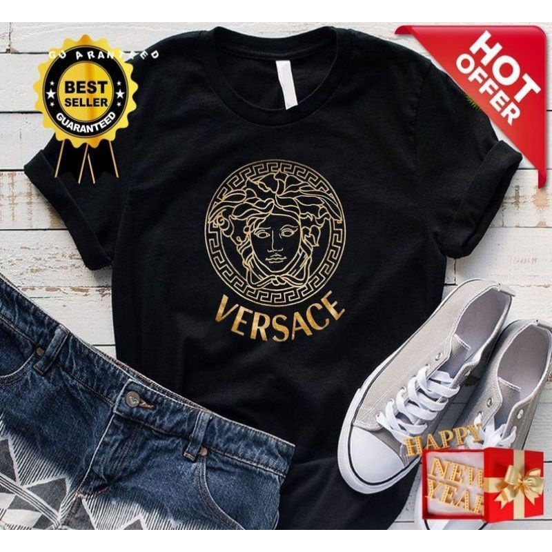 Jual KAOS BAJU VERSACE SIGNATURE PRIA WANITA COD COMBED 30 | Shopee ...