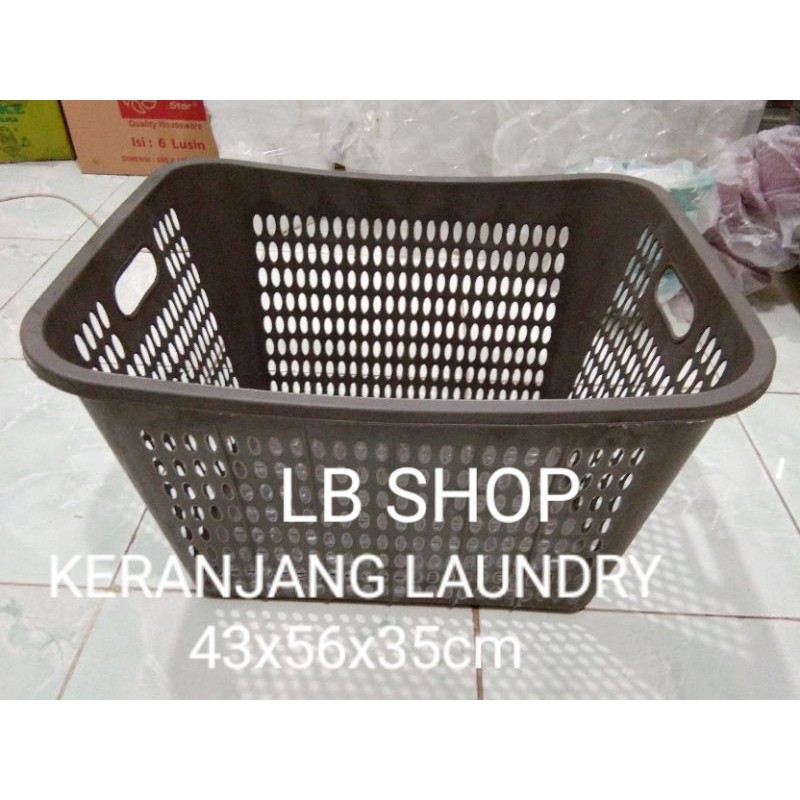 Jual Keranjang Laundry/Keranjang baju plastik Abu 56x43x35cm | Shopee ...