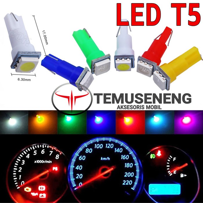 Jual LAMPU LED T5 SPEEDOMETER MOTOR MOBIL PANEL SPEEDO DASHBOARD TERANG ...