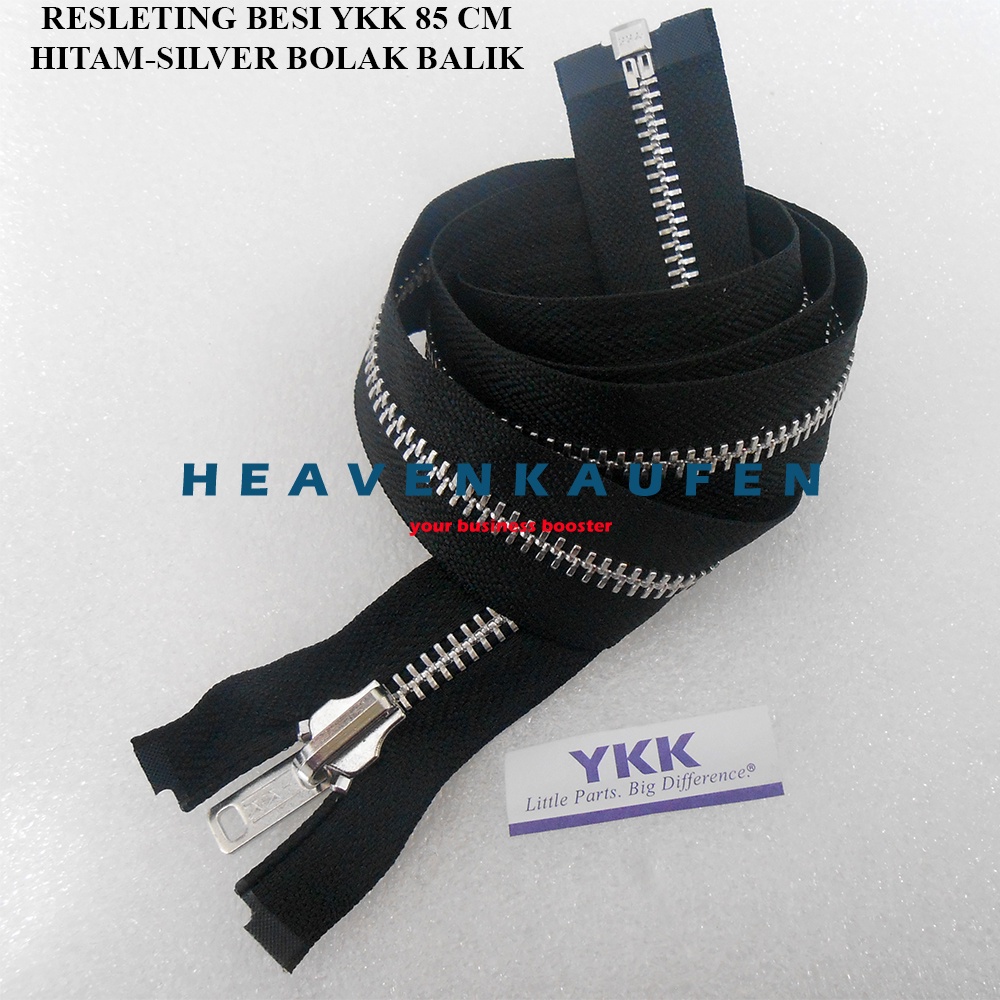 Jual Resleting Zipper Jaket YKK Gigi Besi 85 cm / 34 inch Hitam - Silver Bolak Balik | Shopee ...