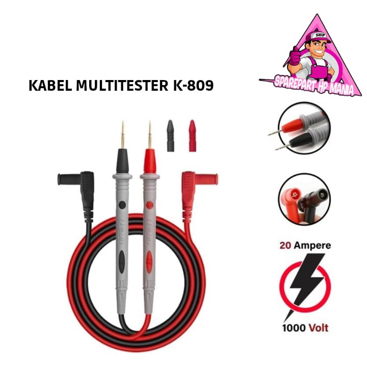 Jual KABEL MULTITESTER MULTIMETER K-809 20 AMPER 1000 VOLT ORIGINAL ...